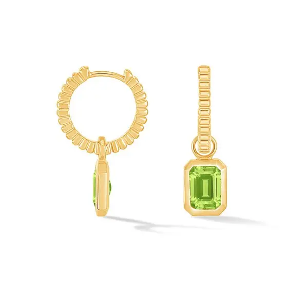 DOWER & HALL Peridot Humbug Huggie Hoop Earrings - Gold/yellow