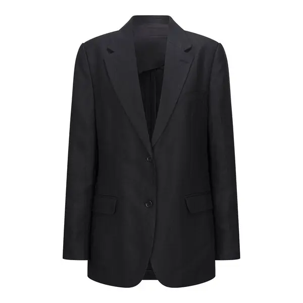 TRIONA Neasa Oversized Blazer In Irish Linen - Black