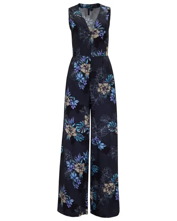 LORDS OF HARLECH Jenny Exotic Floral Tailored Jumpsuit - Black