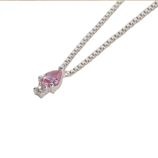 NASI SILVER Pear Atarah Necklace - Pink