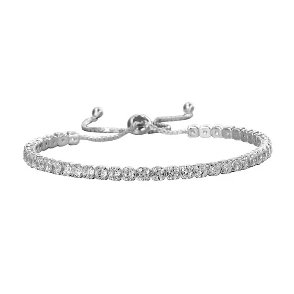 EVERY WAVE Silver Tennis Bracelet With Zirconia - Silver/white