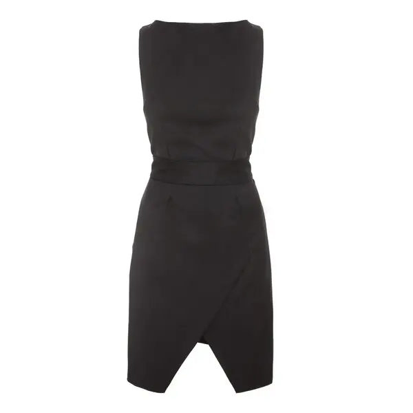 AVENUE N°29 Round Neckline Wrap Midi Dress