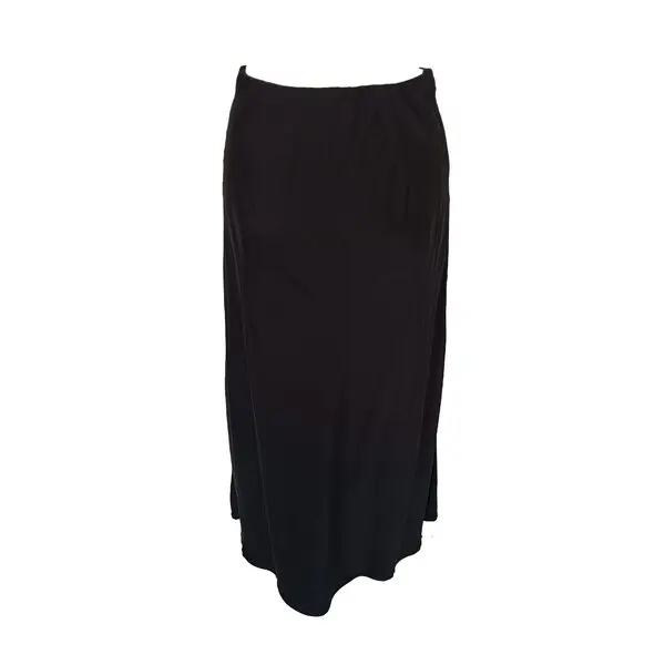 Haris Cotton Satin Viscose Midi Skirt - Black