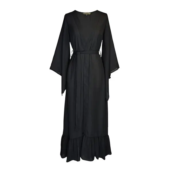 JENNAFER GRACE Janys Scarf Sleeve Kimono - Black