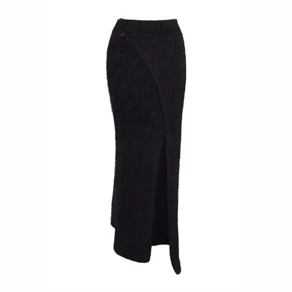 SARAH REGENSBURGER Hand Knitted Maxi Skirt With Slit