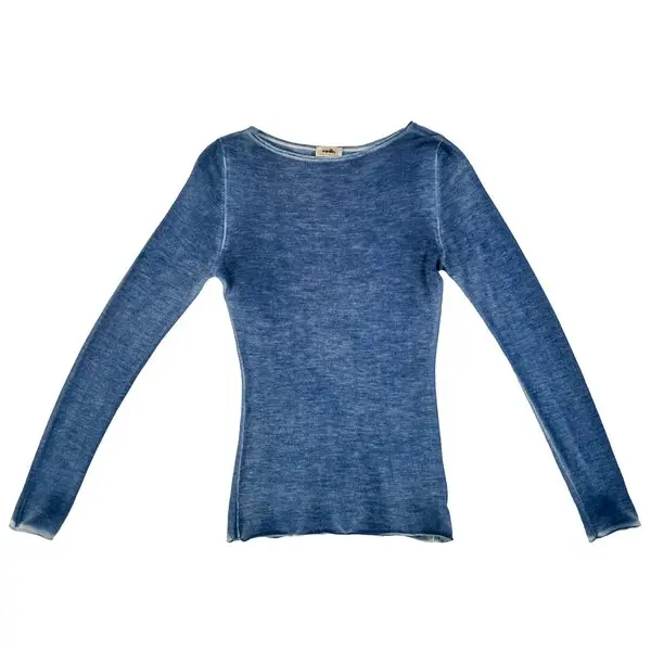 VANILLA&CHOCOLATE Boat Neck Cashmere Sweater - Blue