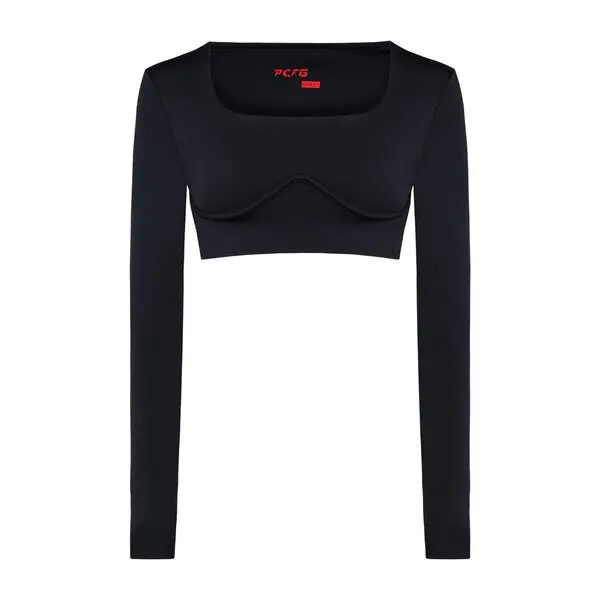 PCFG Long Sleeve Cropped Top - Black