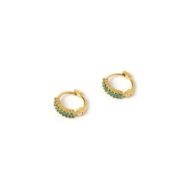 ARMS OF EVE Khloe Gold Earrings - Gold/green
