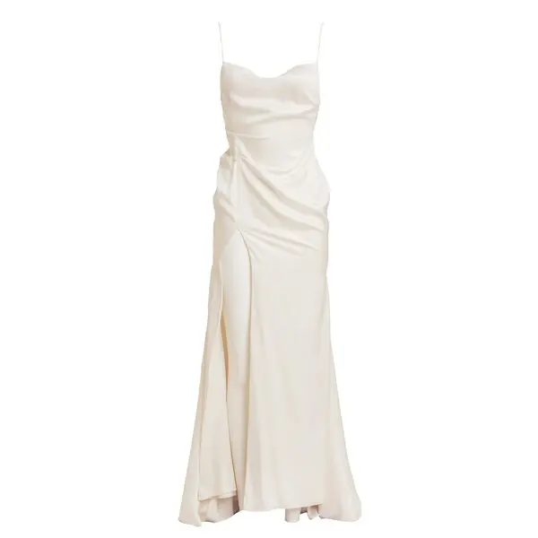 Mionè Silk Maxi Dress With Open Back