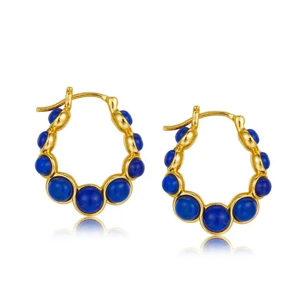 JANUS EDINBURGH Nile Lapis Lazuli Hoop Earrings - Gold