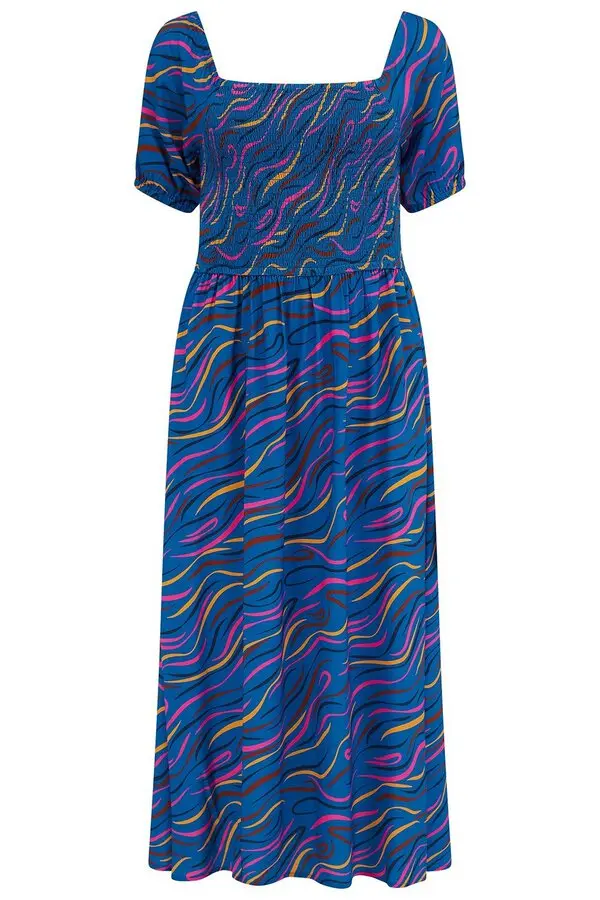 SUGARHILL BRIGHTON Shirred Midi Dress