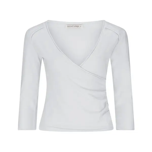LOVE AND NOSTALGIA Long Sleeve Jersey Top - White