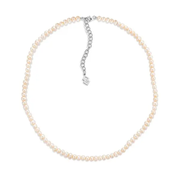 SALLY SKOUFIS Luna Pearl Necklace - White/silver