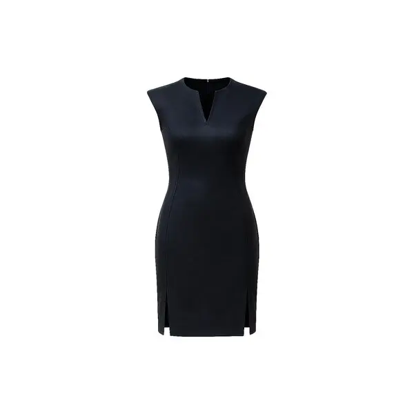 SMART AND JOY V-neck Tailor Fitted Dress