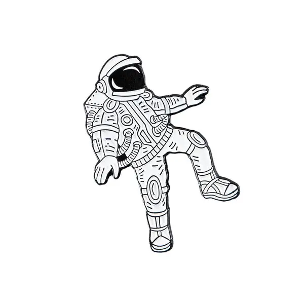 MAKE HEADS TURN Enamel Astronaut Pin - White/black