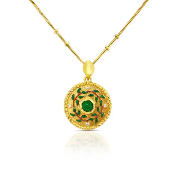 GEM BAZAAR JEWELLERY Emerald Birthstone Mythology Pendant - Green