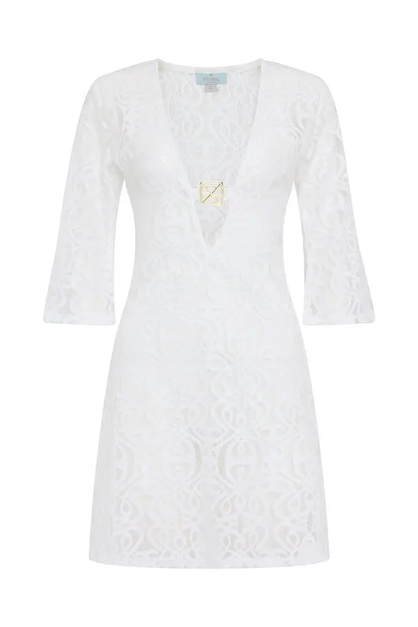 LEYLA MAYA Lace Mini Dress - White