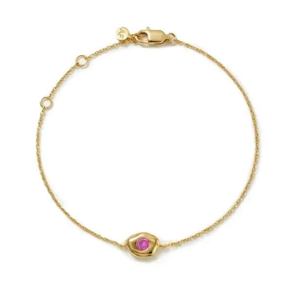 ARCTIC FOX & CO. January Birthstone Bracelet - Gold/pink