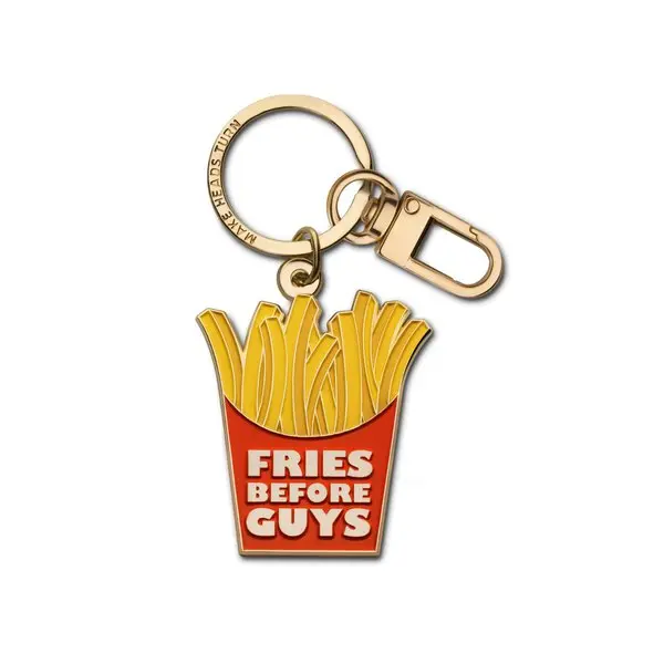 MAKE HEADS TURN French Fries Enamel Keychain & Bag Charm - Red/yellow/gold