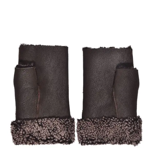 OWEN BARRY Tube Sheepskin Mittens - Brown