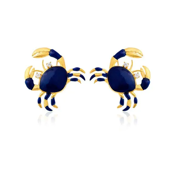 MILOU JEWELRY Crab Stud Earrings - Blue