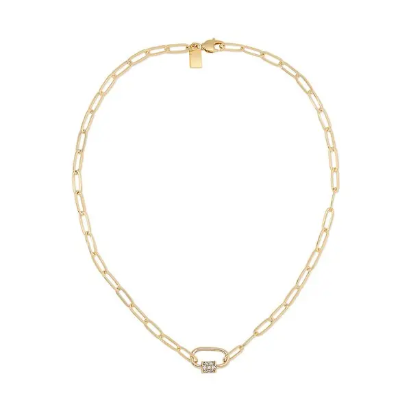 NATIVE GEM Carabiner Padlock Link Necklace - Gold