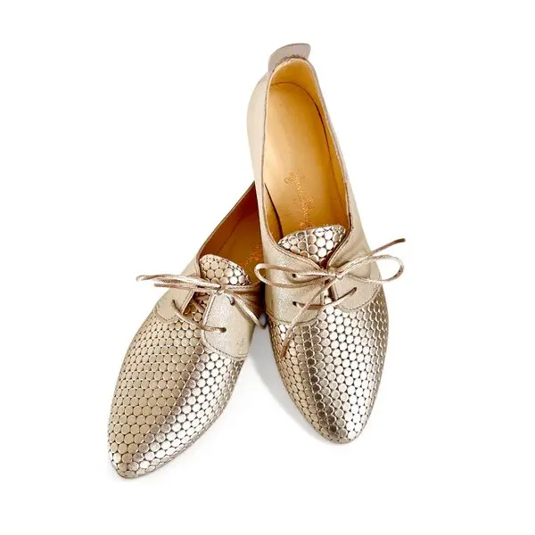 MANDRAGORA DESIGN Frida Lace-up Shoes - Gold