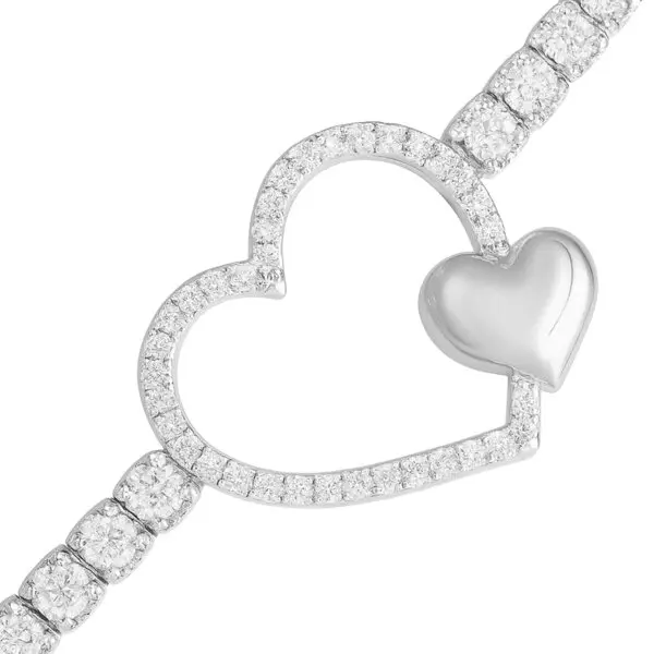 MAISON DE GALA Amore Dual Heart Bracelet - Silver