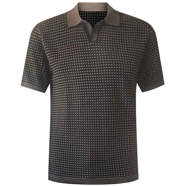 VUSTRA Olive Cotton Johnny Collar Polo
