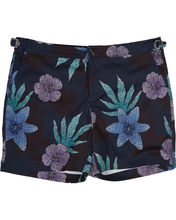 LORDS OF HARLECH Floral Print Swim Short - Blue