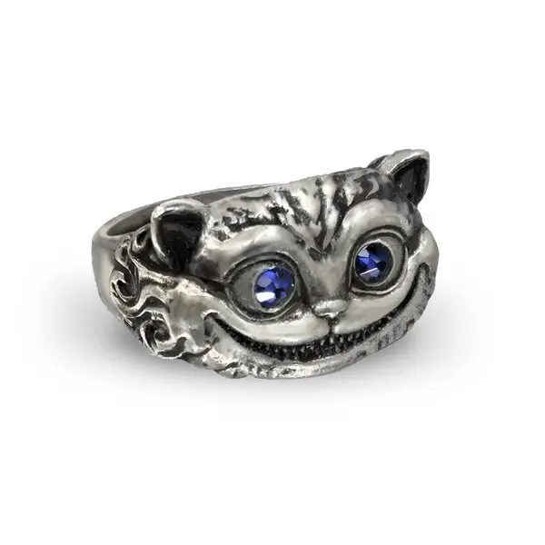 PERRY GARGANO Alice In Wonderland Sterling Silver Cheshire Cat Ring - Silver/blue