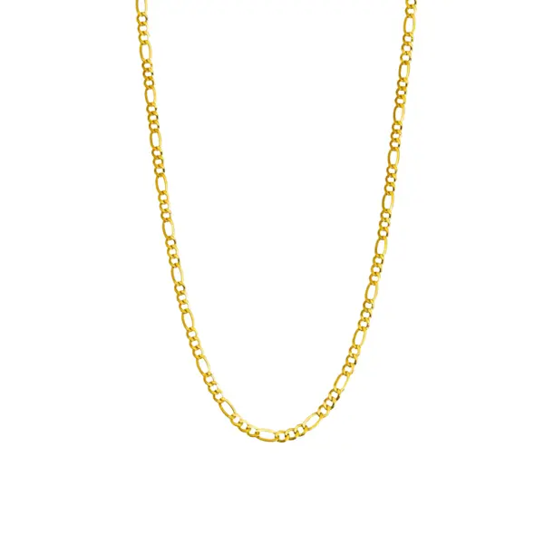 SPERO LONDON 14ct Solid Large Figaro Chain Necklace - Gold