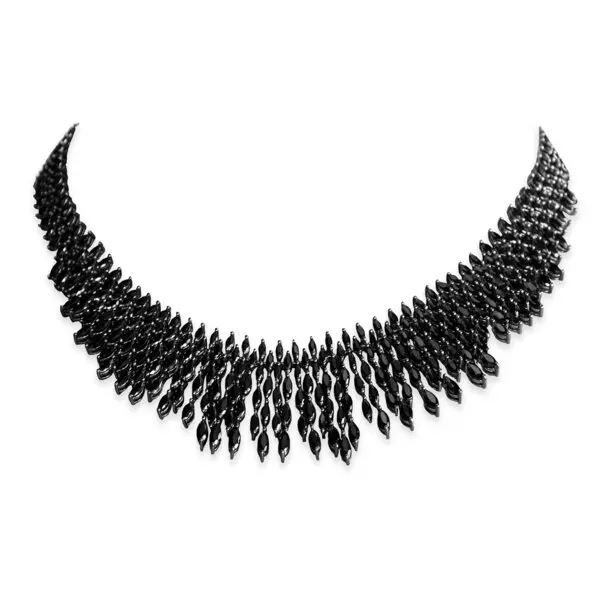 SALLY SKOUFIS Renaissance Cascade Necklace - Black