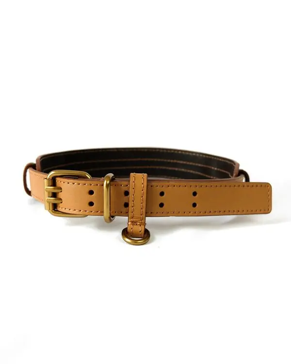 THEANIMALS Le Retro Sport Regular Leather Collar - Brown