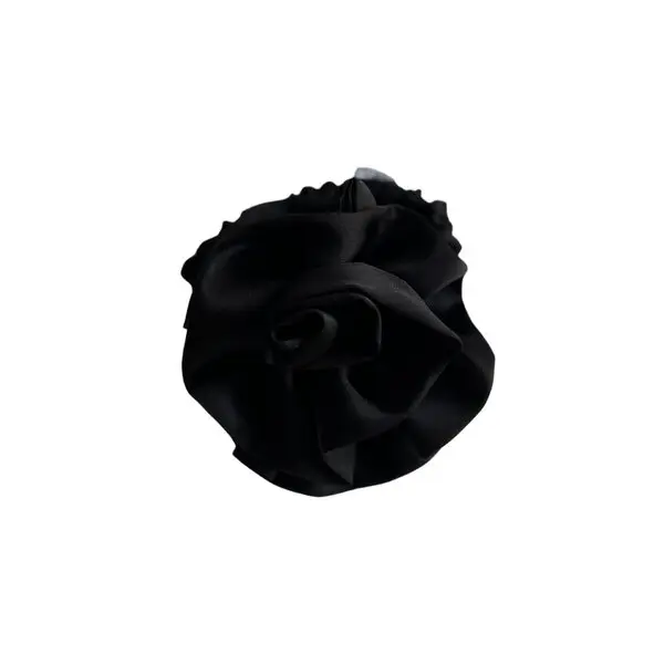 SYLKI Flower Appliqué Hair Tie - Black