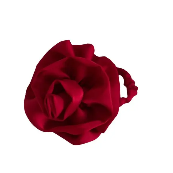 SYLKI Flower Appliqué Hair Tie - Red