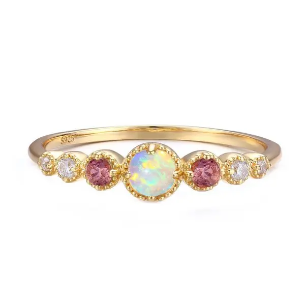 AZURA JEWELRY NEW YORK Divinity Opal And Tourmaline Ring - Gold