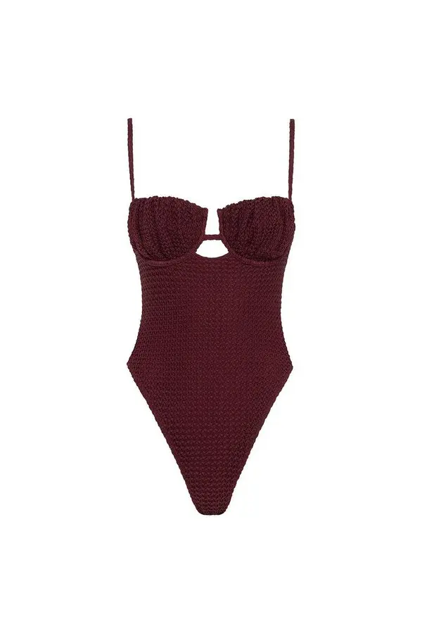 MONTCE Crochet Petal One-piece - Red