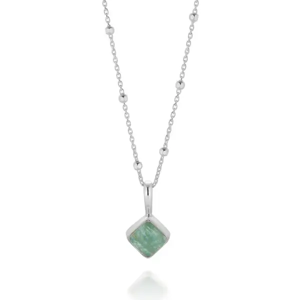 NELLOU JEWELLERY Diamond Aquamarine Sterling Silver Necklace - Blue