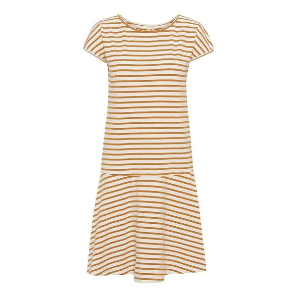 GROBUND Marianne Striped Organic Cotton Dress - Gold