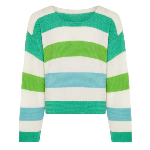 INGMARSON Striped Knit Top - Blue/green