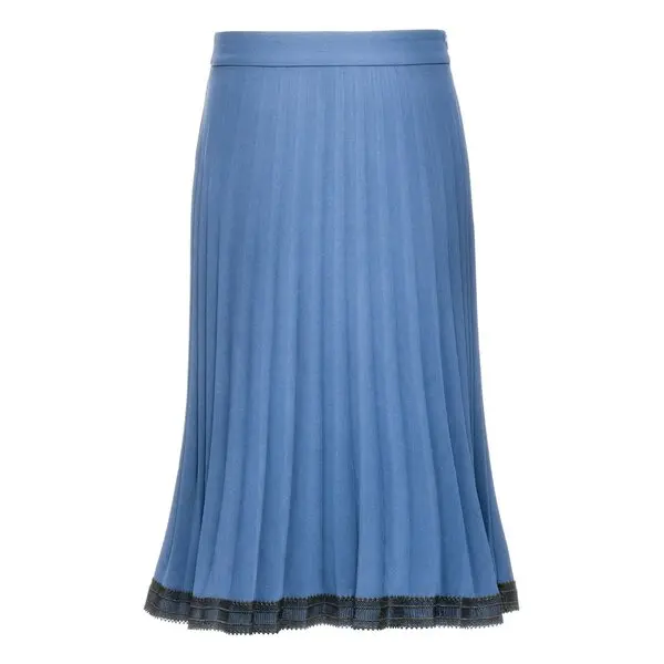 SMART AND JOY Lace Trim Pleated Skirt