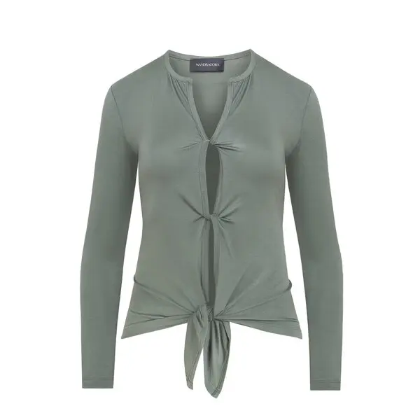 MANDRAGORA Woven Detail Top - Green