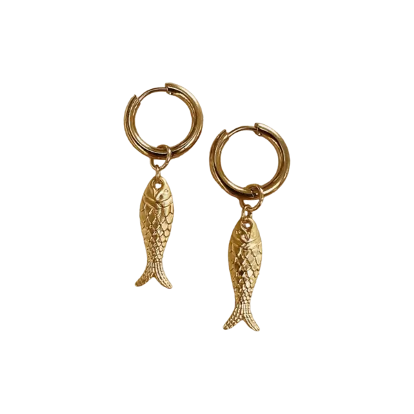 SCCOLLECTION Corfu Fish Pendant Hoop Earrings - Gold