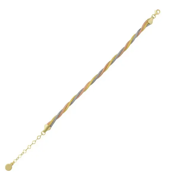 SPERO LONDON Twisted Rope Bracelet - Gold/rose Gold/silver