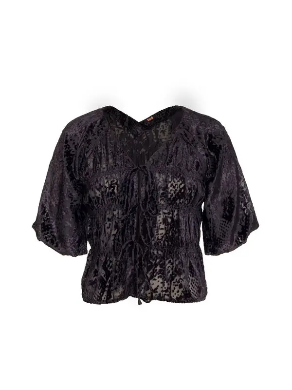 ROSE & NANCY Juniper Snake Velvet Blouse