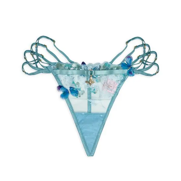 EMPRESS MIMI Madame X Lace G-string With Butterfly Detail - Blue