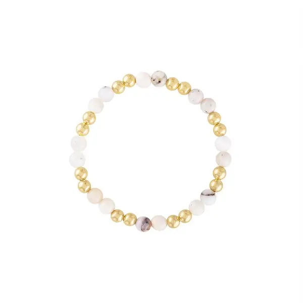 OLIVIA LE Pink Opal Gemstone Beaded Bracelet - Pink/yellow