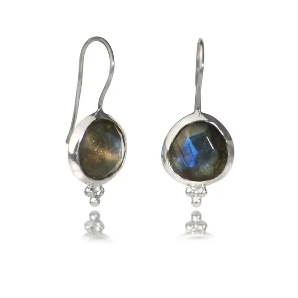 THE JEWELLERY STORE LONDON Labradorite Hook Earrings - Green/silver