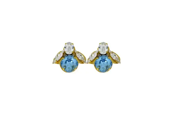 VICKISARGE Baby Bee Clip On Earrings - Blue